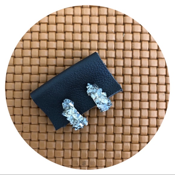 Jewelry | Stunning Grey Crystal Hoop Earrings | Poshmark